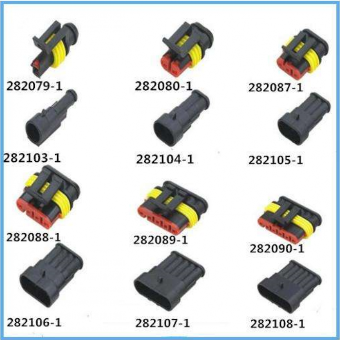 TE Connectivity AMP Connector Wire to Wire Contact AMP Superseal 1.5mm Series Housing 2 Pin ...