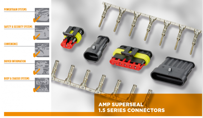 TE Connectivity AMP Connector Wire to Wire Contact AMP Superseal 1.5mm ...