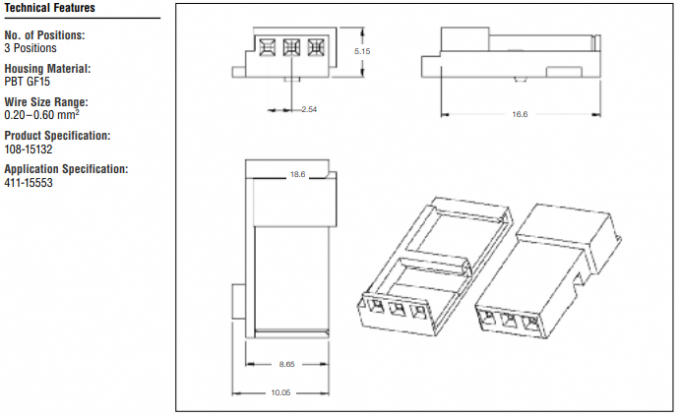 TE Connectivity AMP Connector MQS Socket Housing 965444-1,965601-2 ...